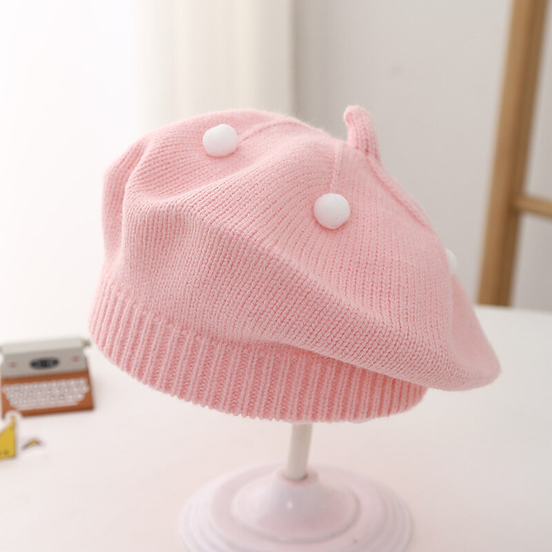Весенне-осенний корейский вариант для мальчиков и девочек, универсальный вязаный берет ярких цветов, детская стильная повседневная шерстяная шапка, шапка художника.