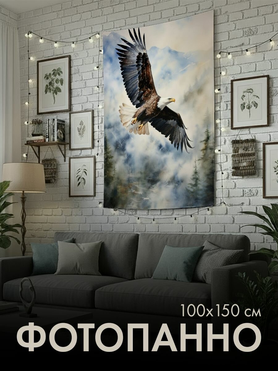 Панно тканевое PrintyFull / 100x150 см / орел, небо