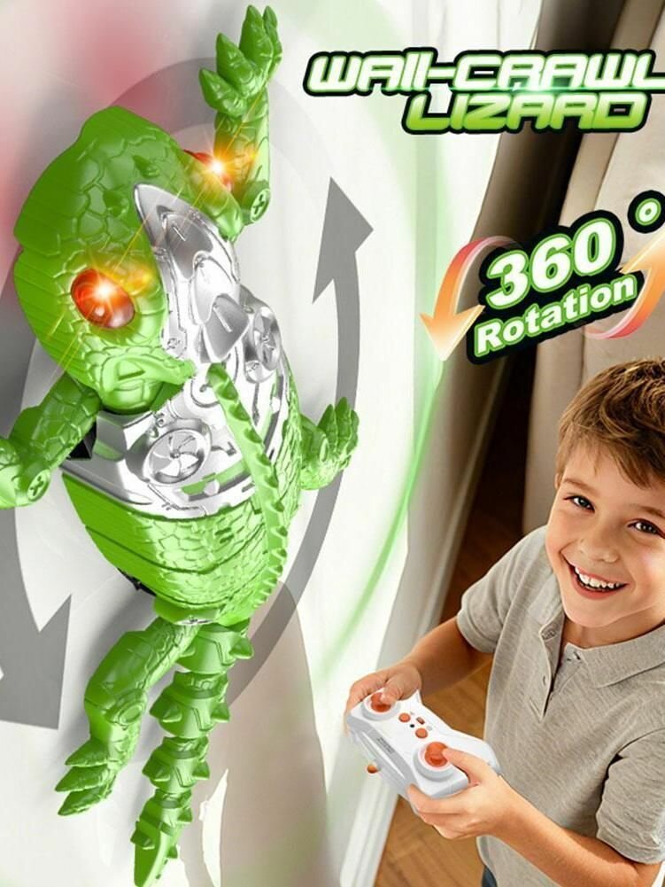 Радиоуправляемый Робот-Геккон: Ползает по Стенам, Перезаряжаемый (для Детей 4+) Развивающая Игрушка для Мальчиков и Девочек