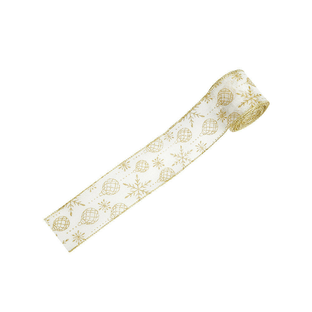 Декоративная лента delightful american style christmas decoration shimmering glitter, 10 м, атласная, для деревьев