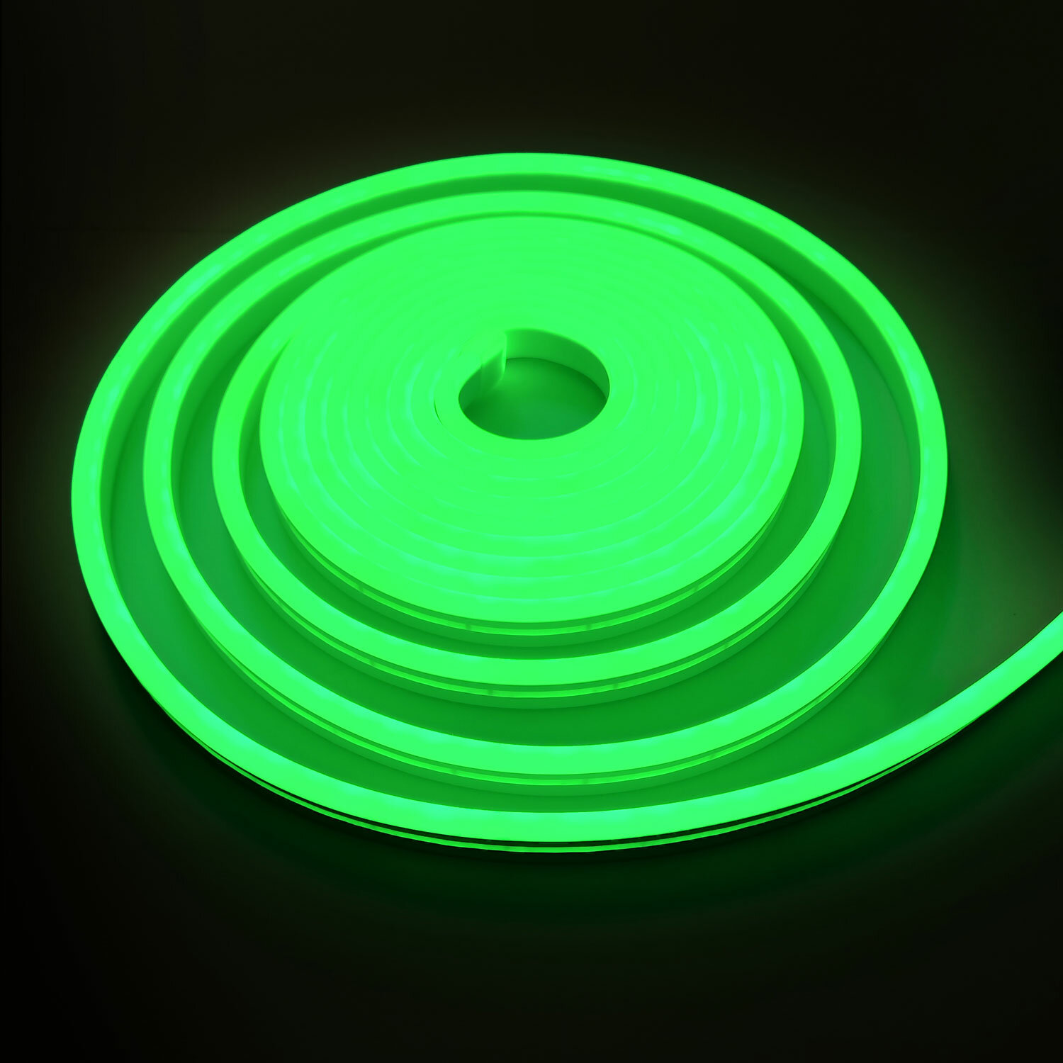 Гибкий светодиодный неон 12V 6x12 мм Зеленый 5м Giant4