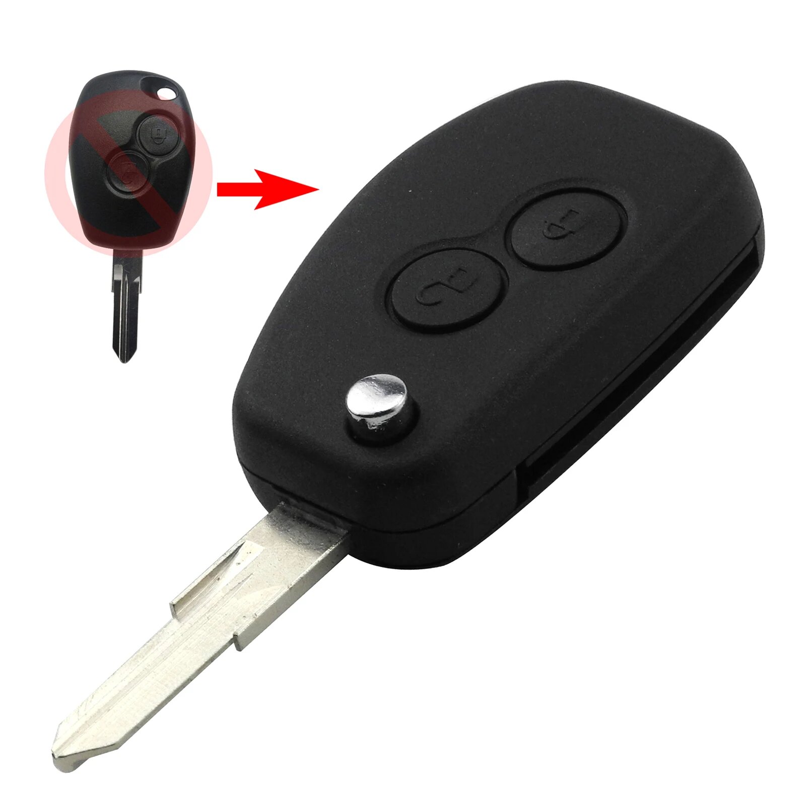 Jingyuqin модифицированный 2-кнопочный удаленный откидной ключ для Renault Megane Modus Espace Laguna Duster Logan DACIA Sandero Clio Fob VAC102 Blade