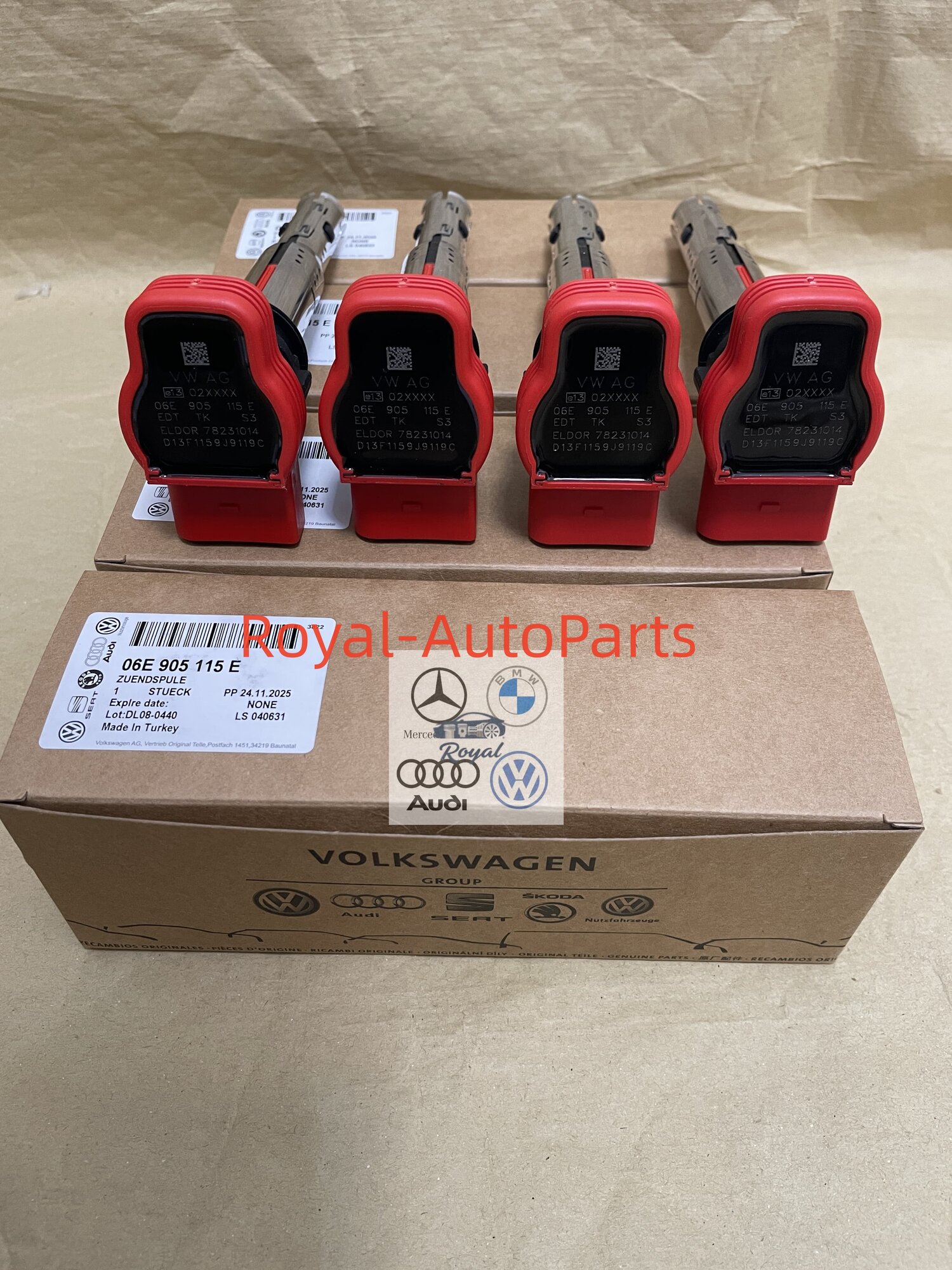 Цепь катушки зажигания и свечи зажигания для B6 06E905115E 07K905715D 07K905715F, 4 шт.