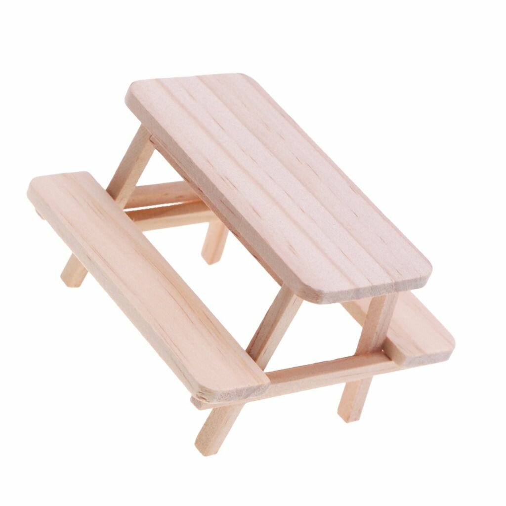 Мини-деревянный кукольный столик и стулья