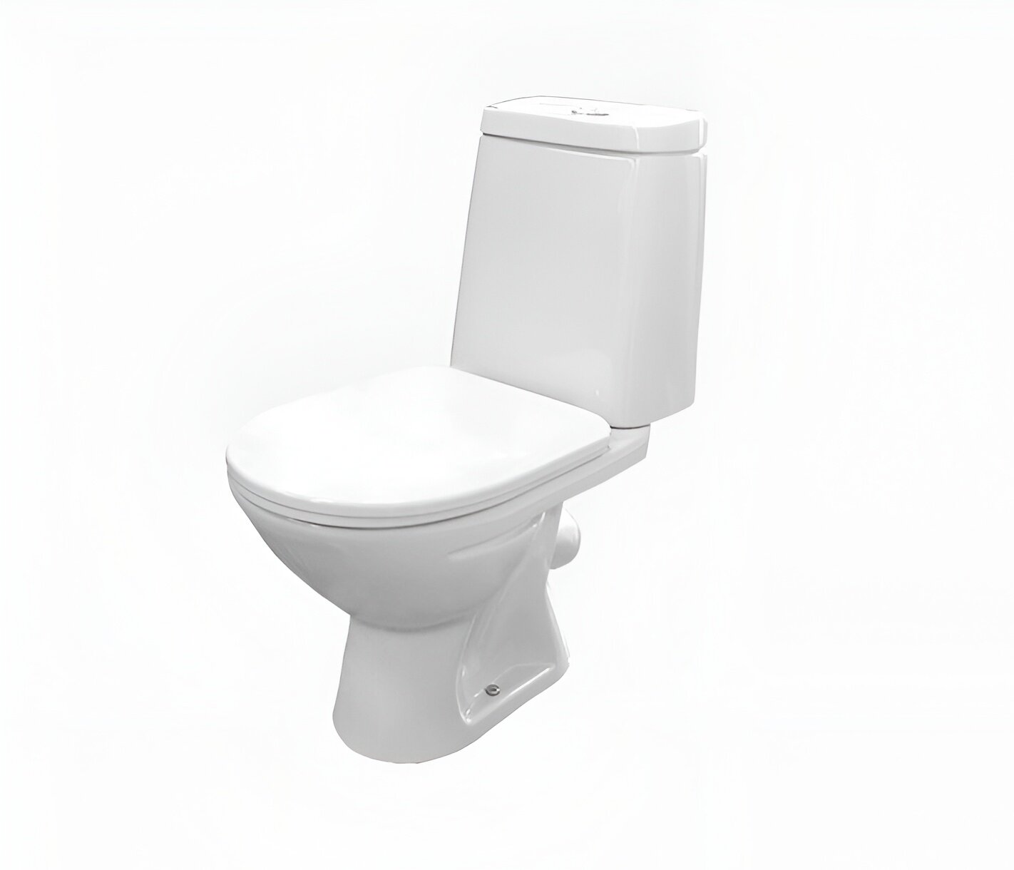 Унитаз-компакт (Rosa) Сканди белый, косой выпуск, нижний подвод, 2-х реж, сиденье полипропилен