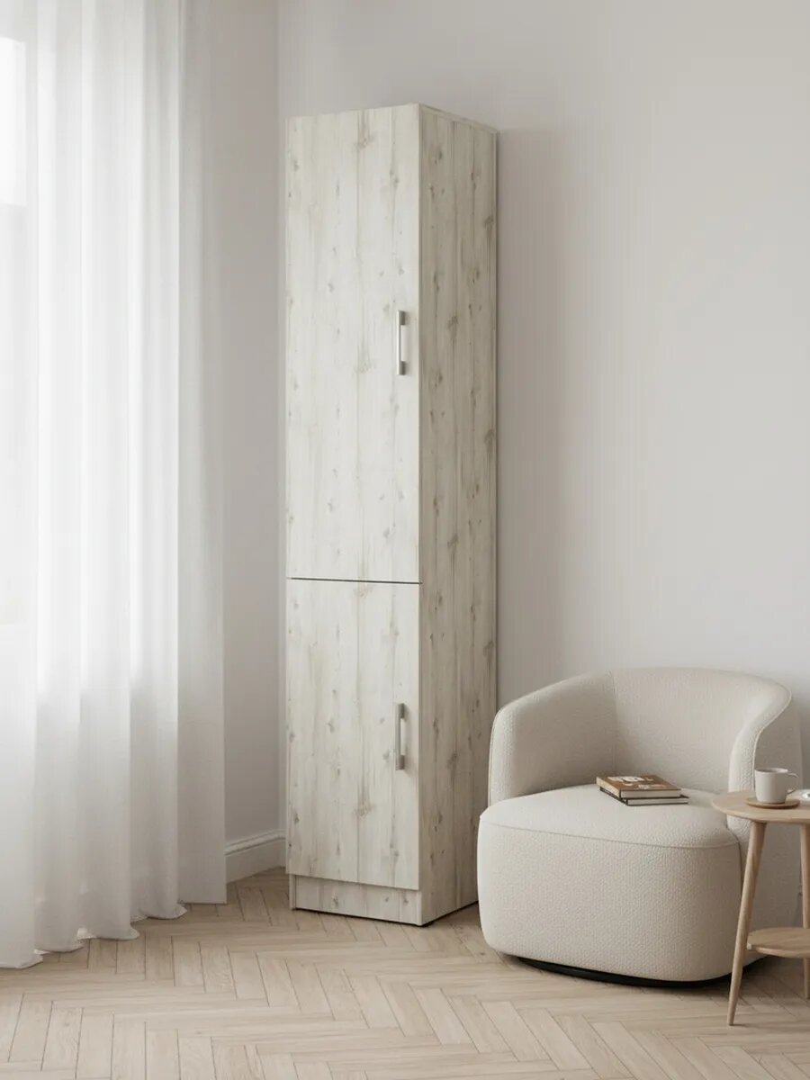 Деревянный шкаф пенал FRESTER распашной с полками, от производителя