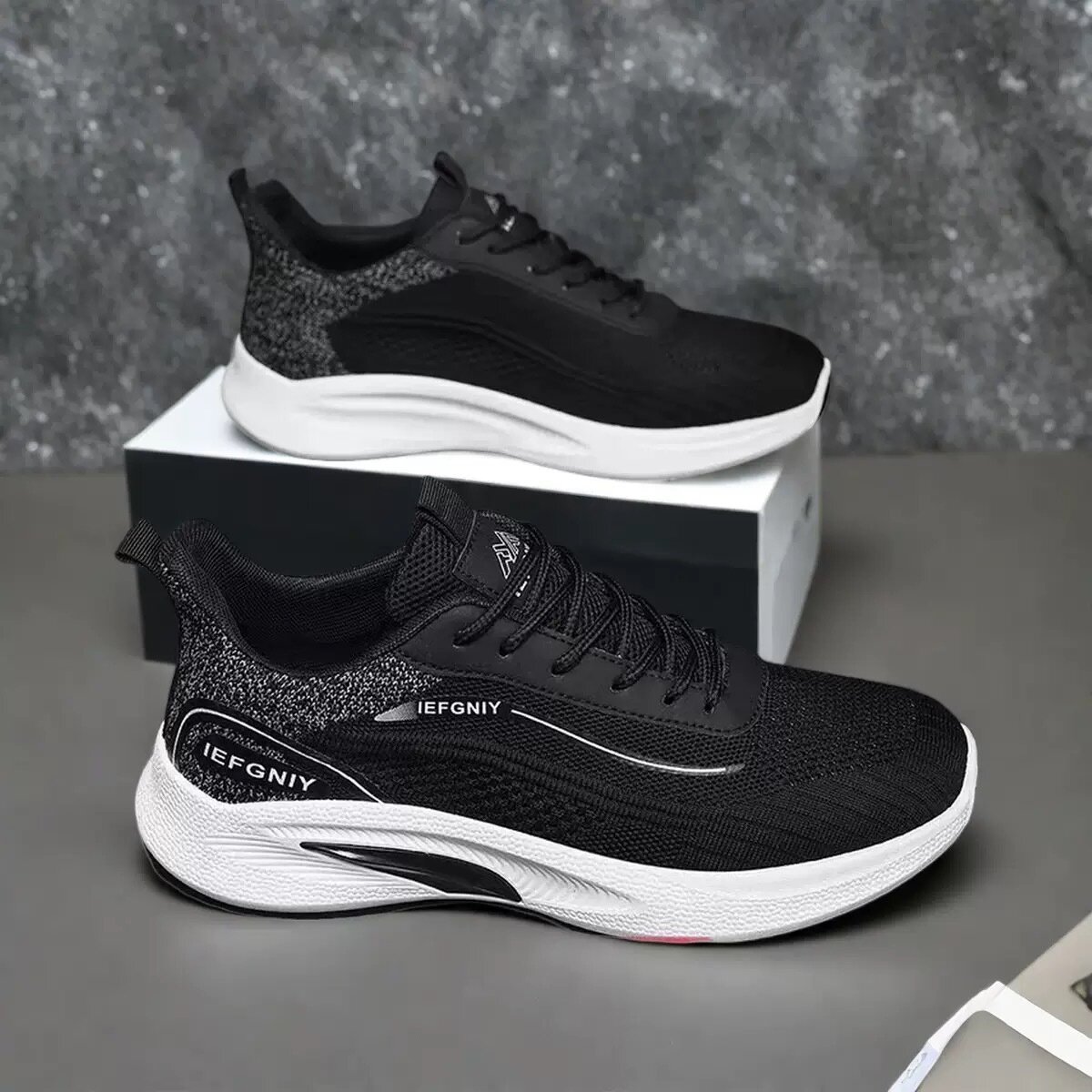 AIS Кеды Лето Мужчины все Модные Черные Кожа