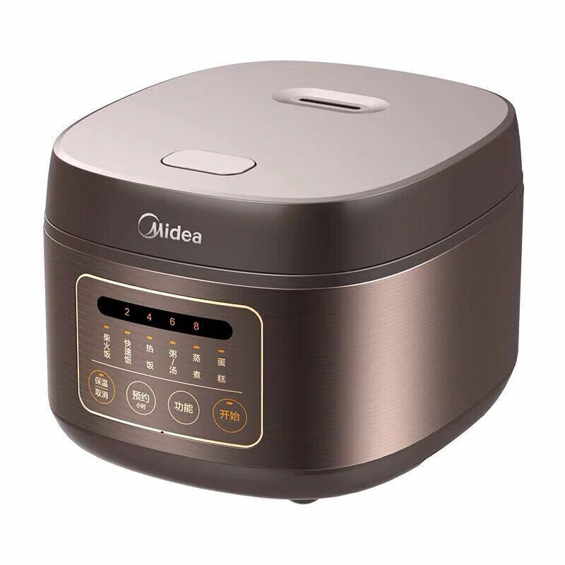 Рисоварка Midea MB-FB40M171, 4 л, металлический корпус, роскошный дизайн, коричневая, цвет: tan