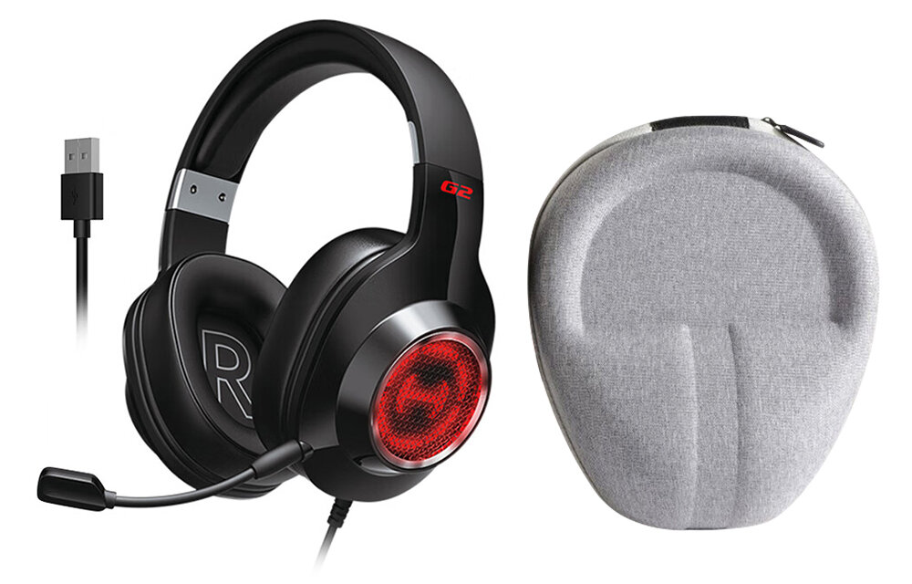 Наушники проводные Edifier G2 Pro Black с чехлом для хранения, черные