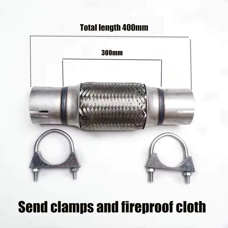 Бесплатная сварка, выхлопная труба для автомобильного грузовика, мягкое соединение, гофрированная труба, глушитель, шланг, четырехслойный хомут из нержавеющей стали ID45, L250X350mm