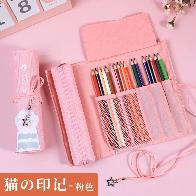 Сумка для ручек Cat Sakura, японская версия, персонализированная креативная повседневная парусиновая сумка для ручек с
