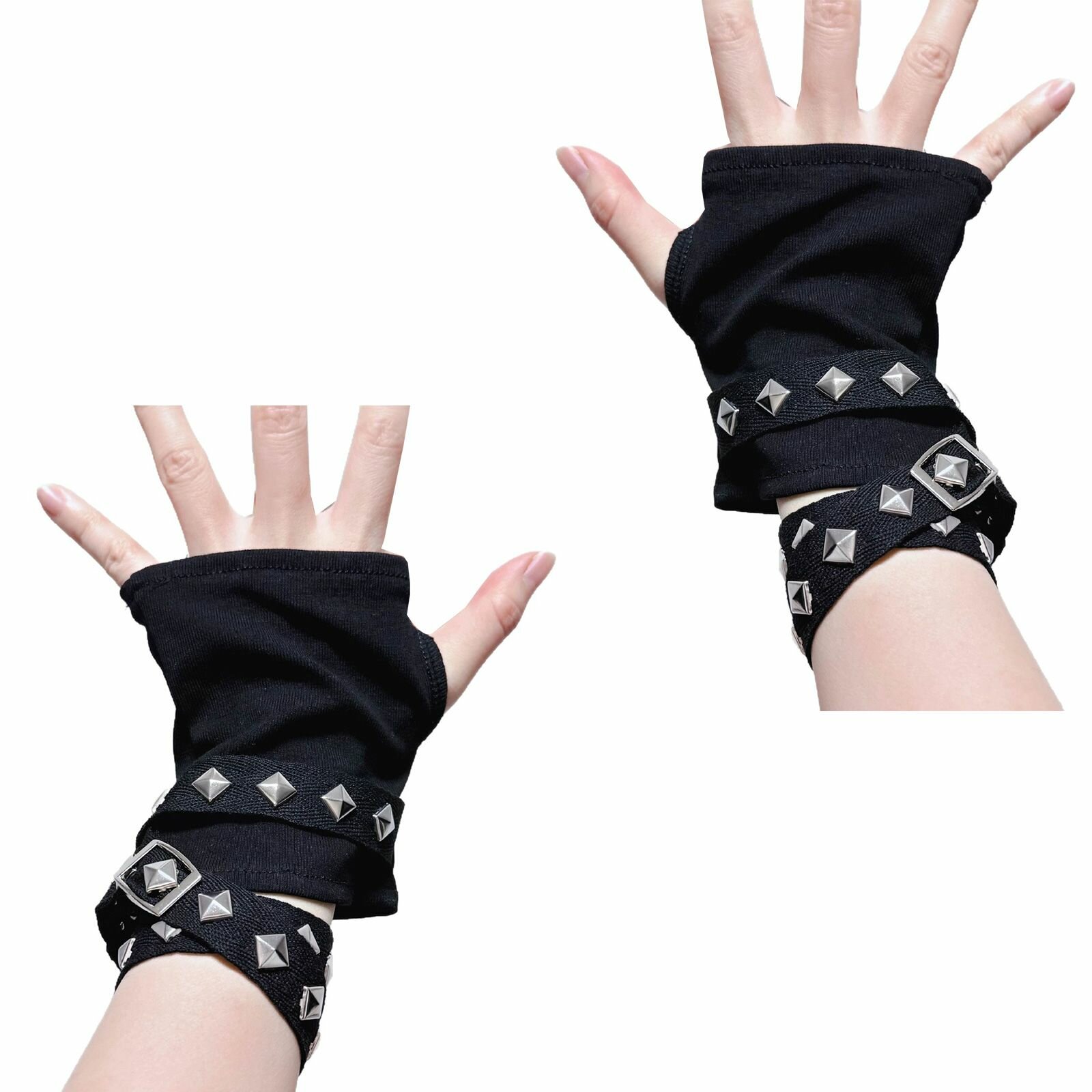 Необычные нарукавники, девушки с повязками панк-модели