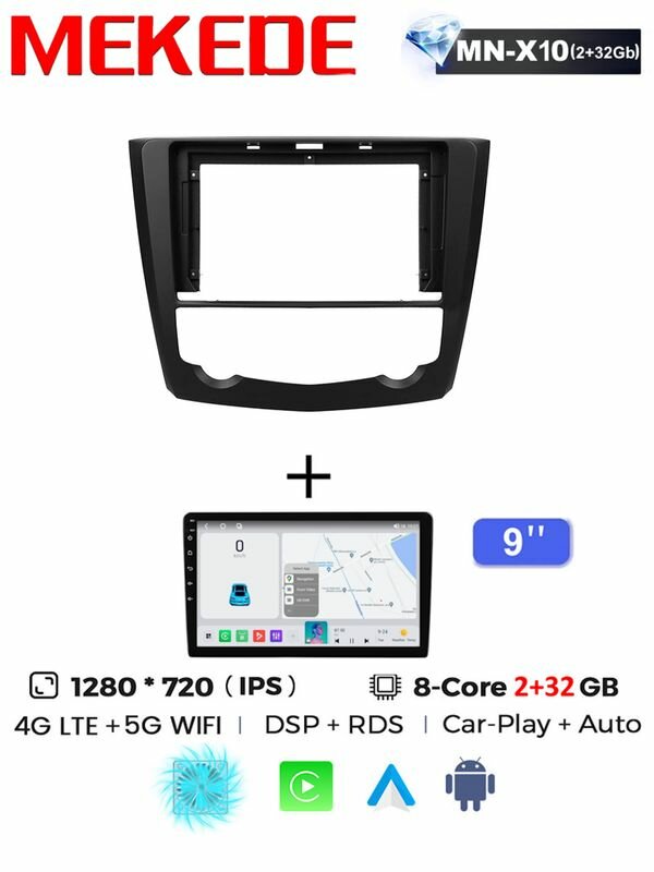 Магнитола 9" Mekede MN X10 Pro 2/32 Gb Renault Kadjar 2015-2017 carplay