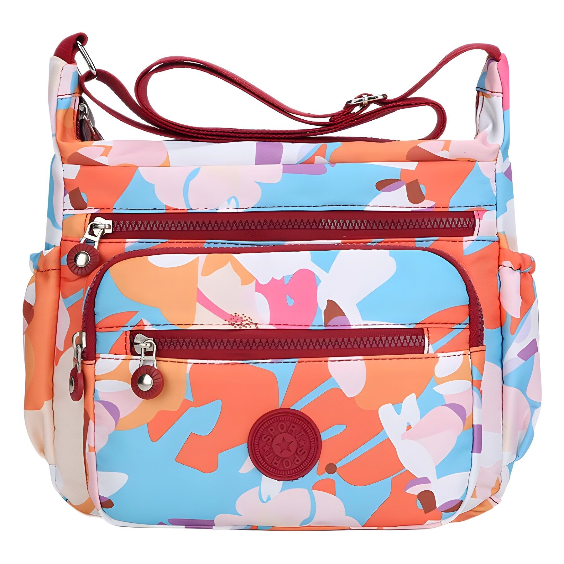 Sac messager en oxford coloré for femme, sacoche légère à big-capacité с плюсовыми сумками на молнии, расторгнутый контракт для мам и повседневного использования