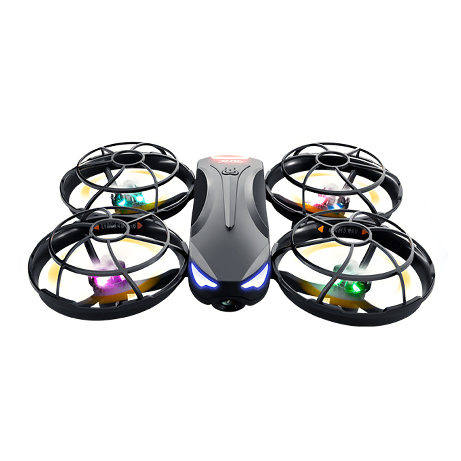 4DRC V16 Дрон с дистанционным управлением, двойной камерой, 4K WiFi FPV, цветной светодиодной подсветкой, круговой защитой на 360 °, интеллектуальным зависанием, траекторным полетом, поворотом на 360 °, 3 аккумулятора