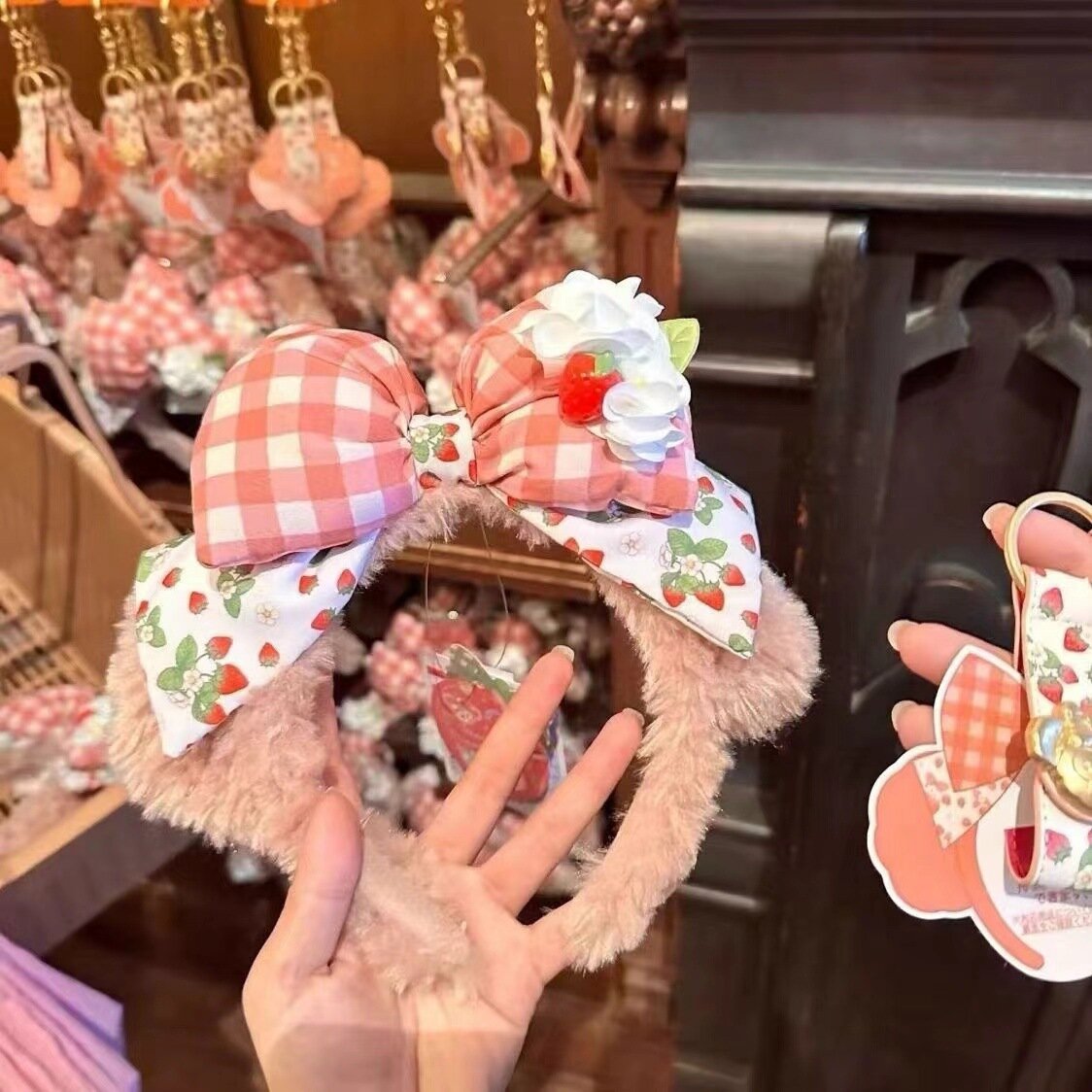 Плюшевая повязка для волос Hello Kitty Cinnamoroll MINISO Розовый, 3