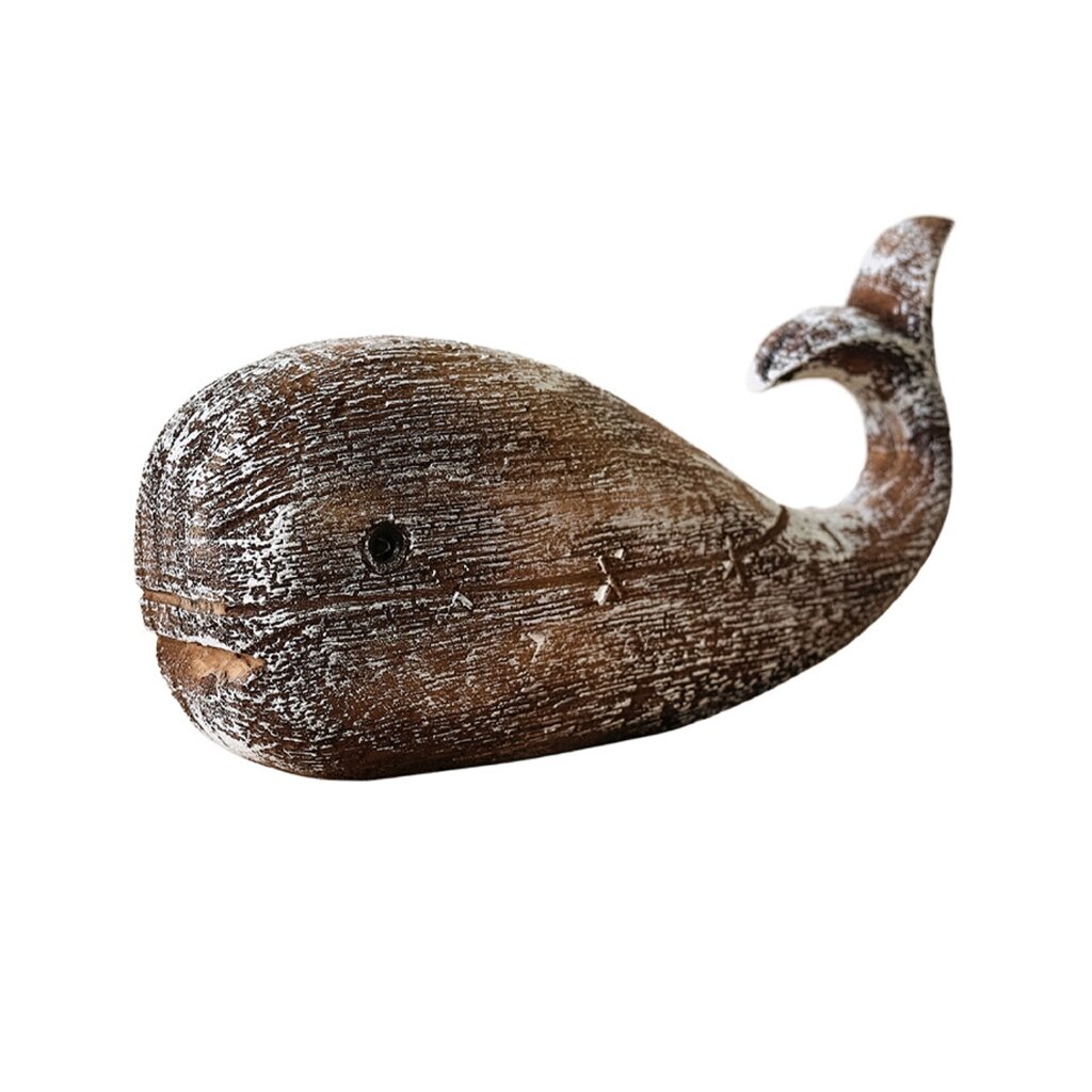 Статуэтка кита, деревянная резная фигурка, морской декор для дома