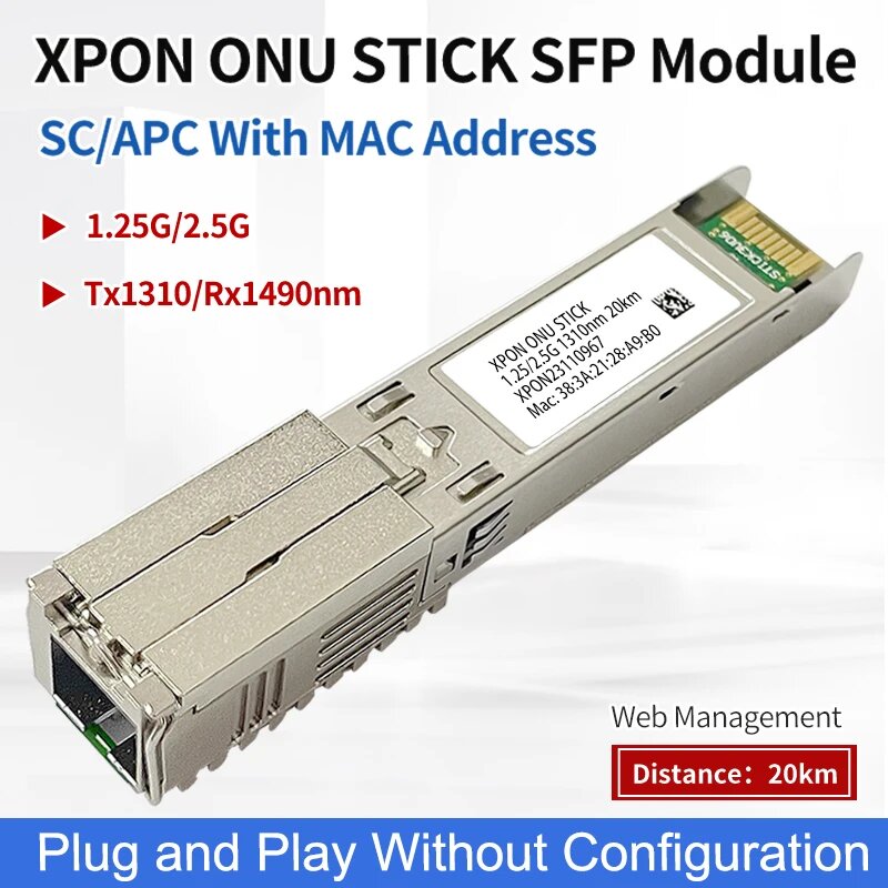 Go-Fibereasy XPON ONU Stick SFP 1.25G/2.5G SC XPON STICK ONU APC