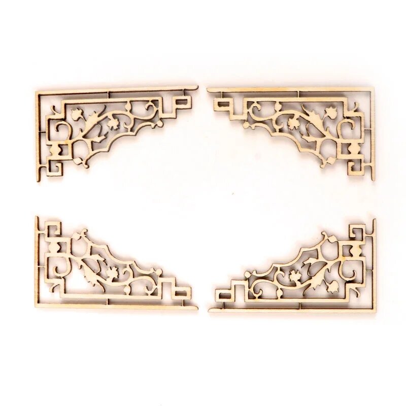 Деревянные угловые украшения для скрапбукинга 4 шт. 5. 40x70mm