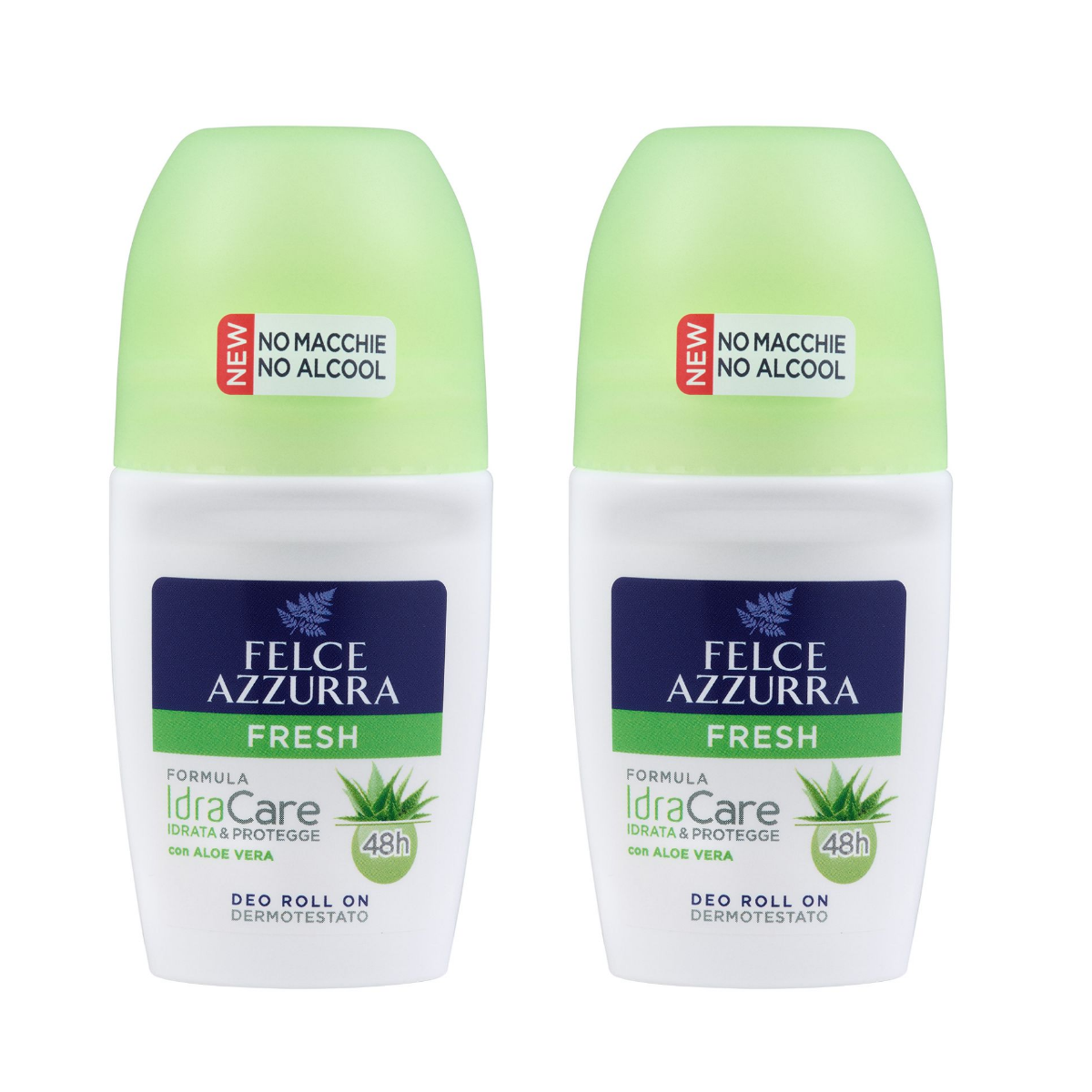 Набор шариковых дезодорантов-антиперспирантов Felce Azzurra "Свежесть" с алоэ вера 2 шт