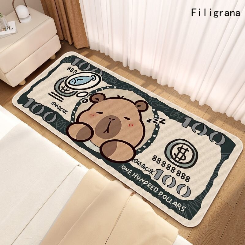 Ковер Filigrana Cute Kapibala из искусственного кашемира для гостиной и спальни, утолщённый, нескользящий80cmX160cm