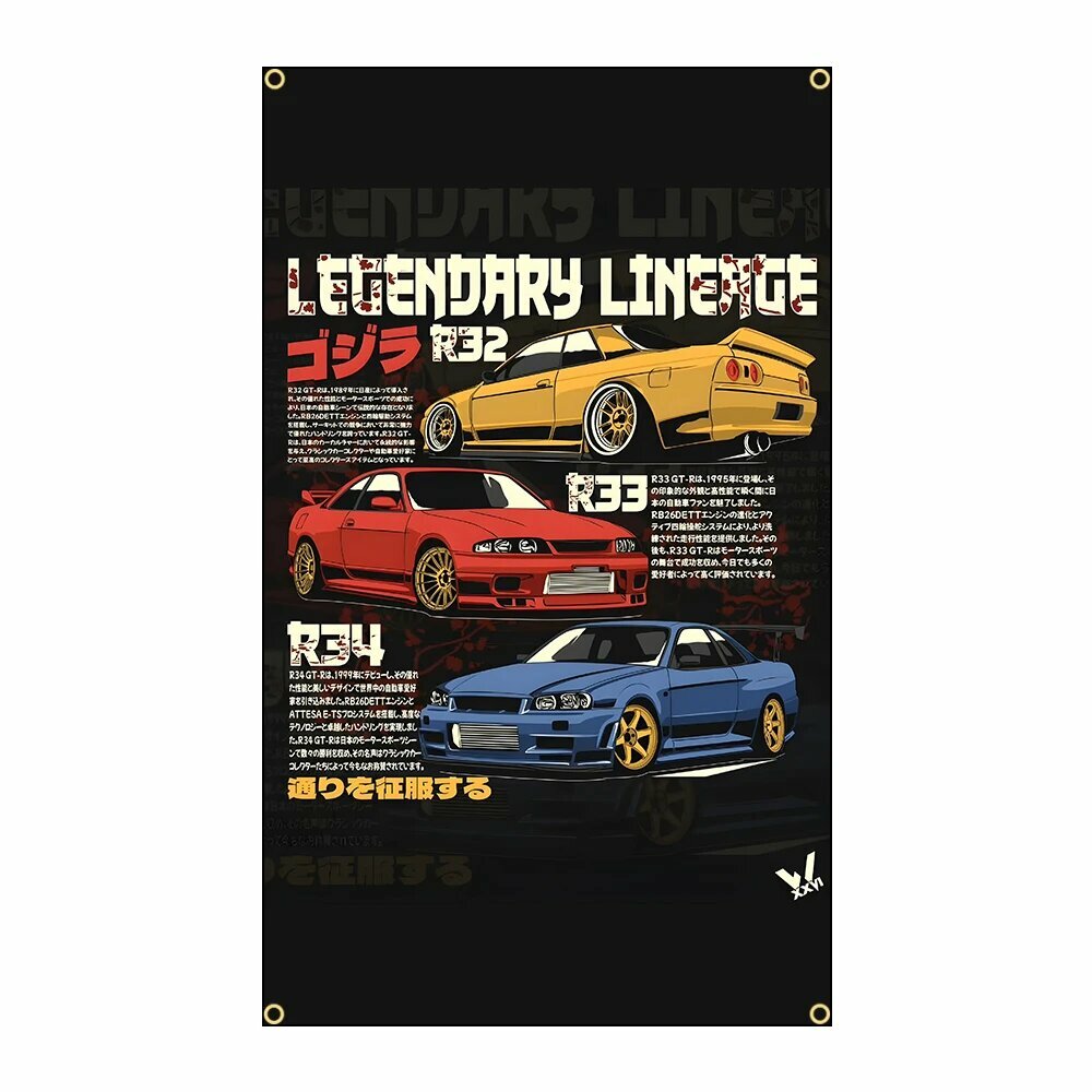 JDM гоночный флаг из полиэстера 90x150 см 120x180cm, 4 Grommets