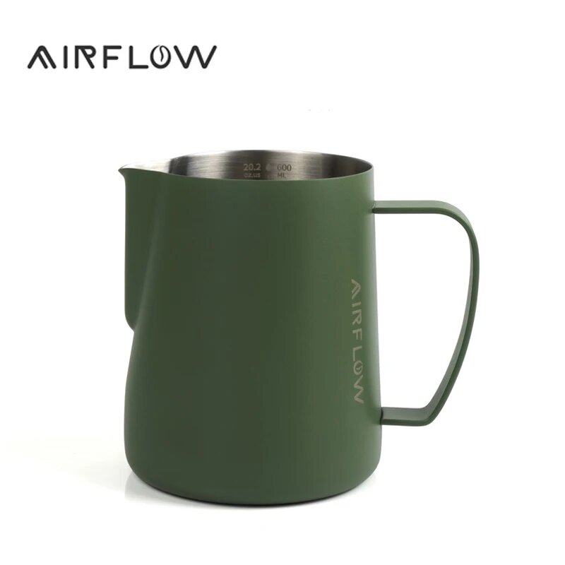 AIRFLOW кувшин для вспенивания молока из нержавеющей стали 400/600 мл Темно-зеленый, 600ml Darkgreen