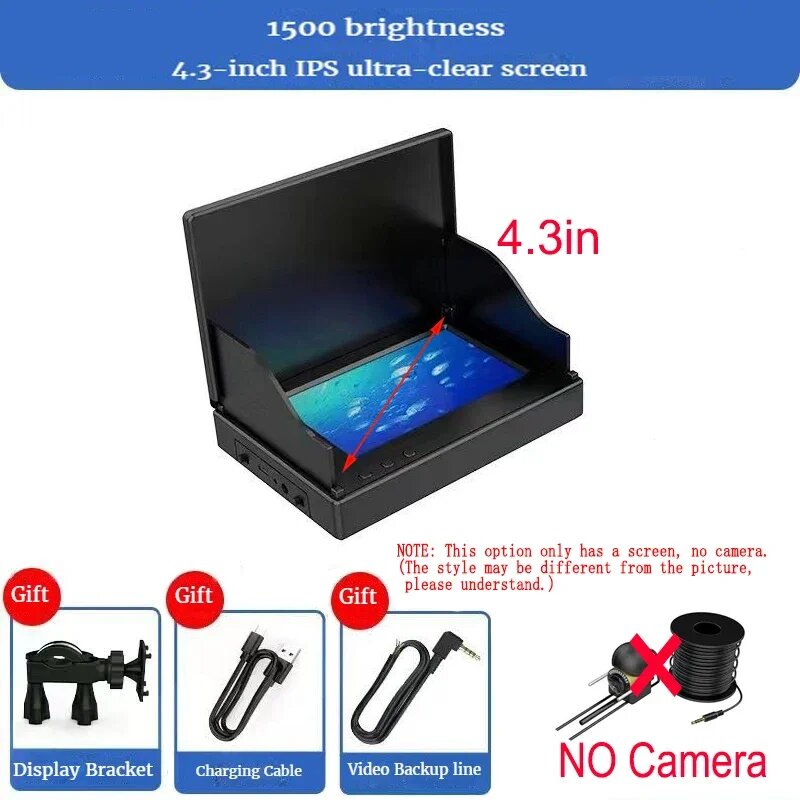 Рыболокатор VZb 5.0/4.3 дюйма с камерой Синий, only screen 4.3in