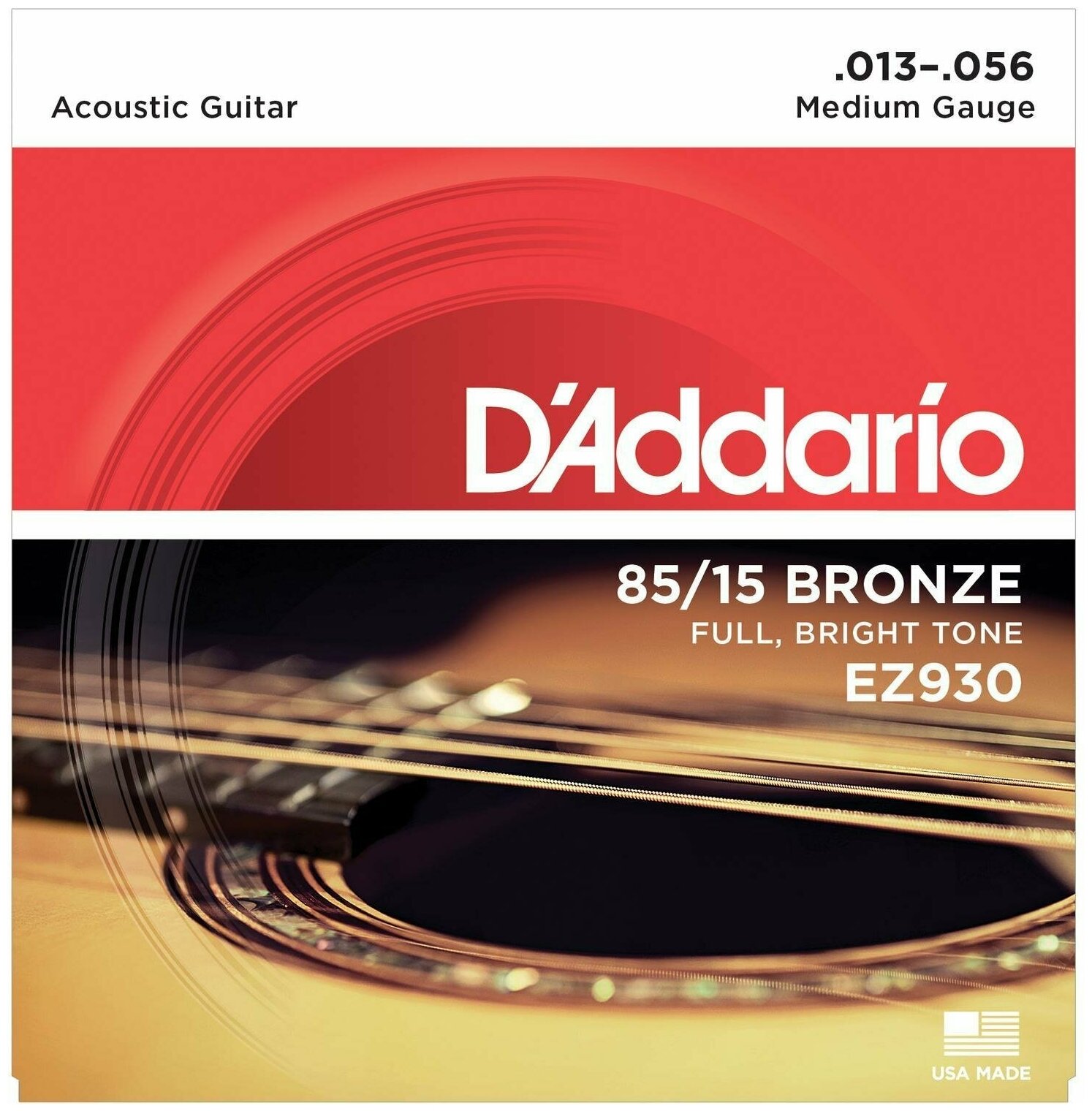 D`Addario EZ930 85/15 American Bronze Acoustic Medium 13-56 струны для акустической гитары