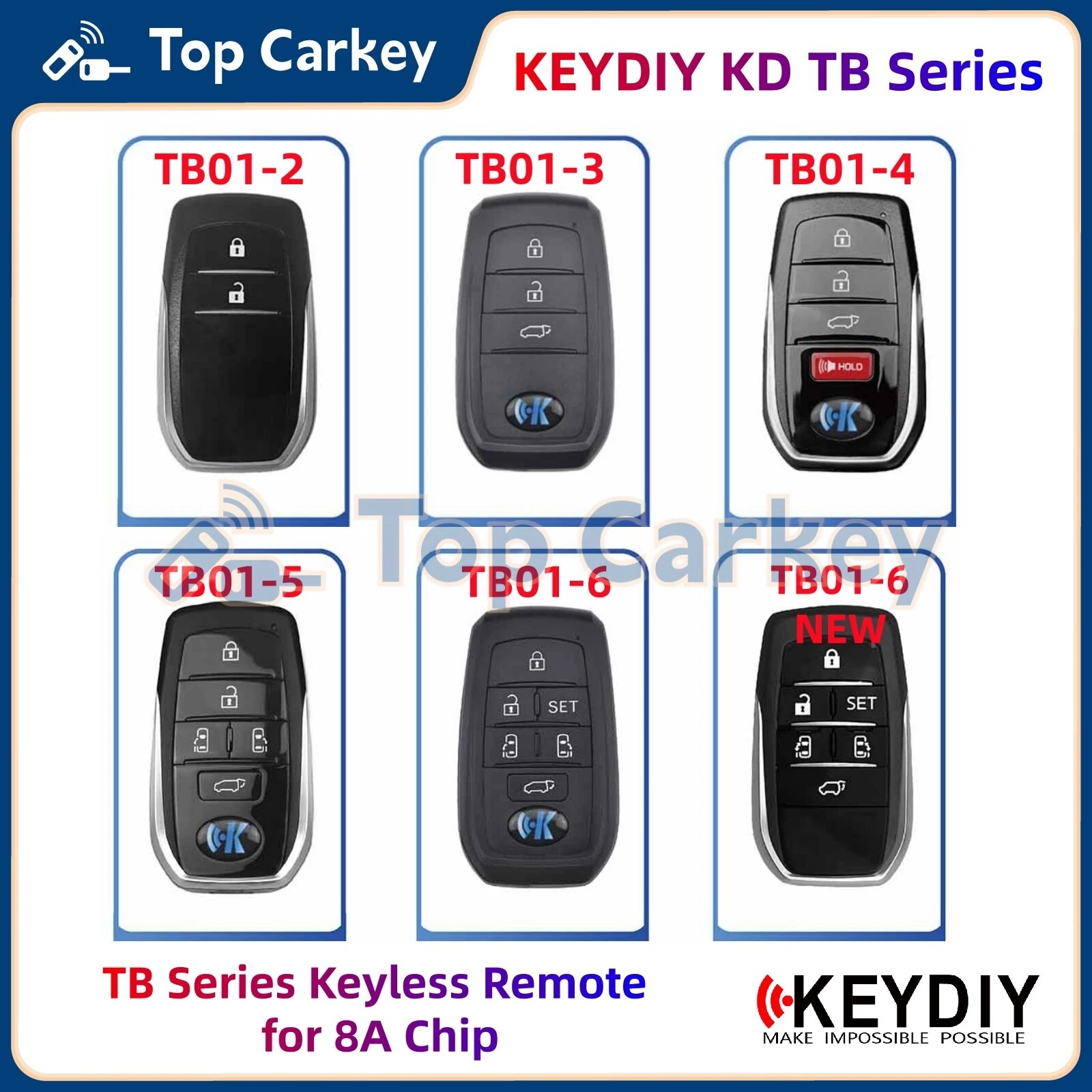 KEYDIY KD TB01-5 Универсальный пульт 8A для Toyota Corolla RAV4 Camry