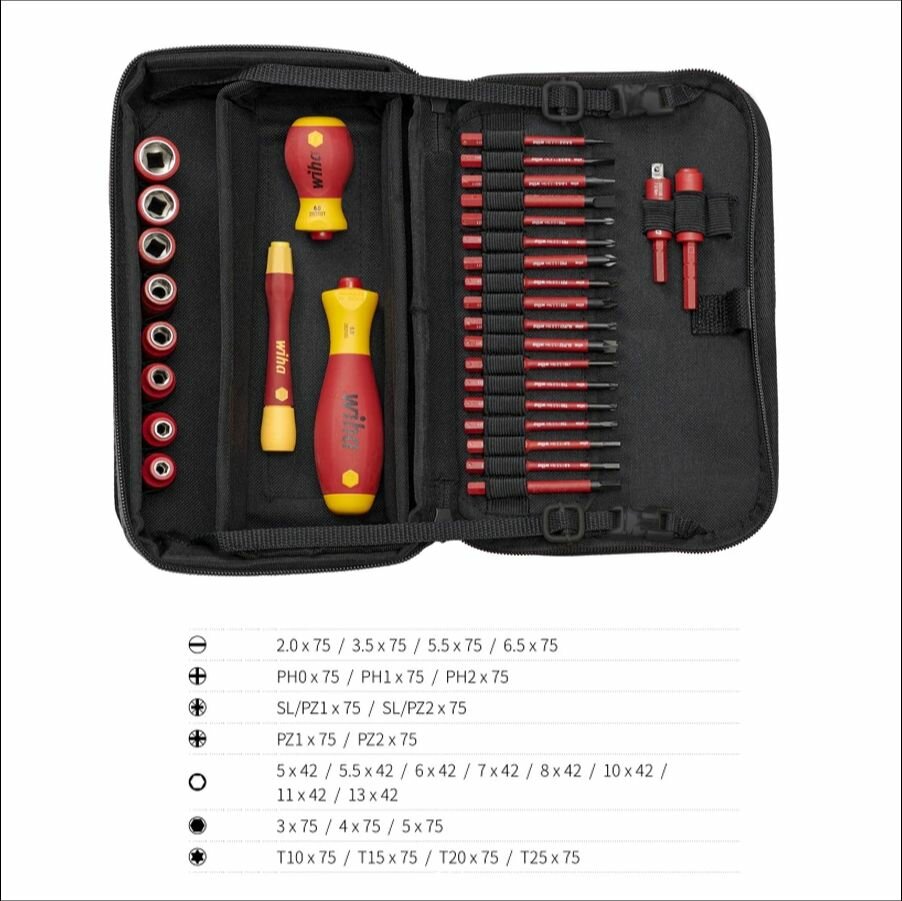 Набор изолированных VDE инструментов Wiha SlimVario electric 7209N 43465, 31 предмет 6356 0050 Fplus