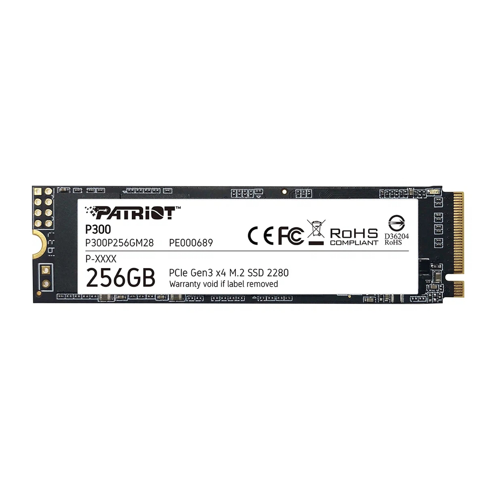 Твердотельный накопитель Patriot P300 256ГБ, M.2 2280, PCI-E 3.0 x4 P300P256GM28