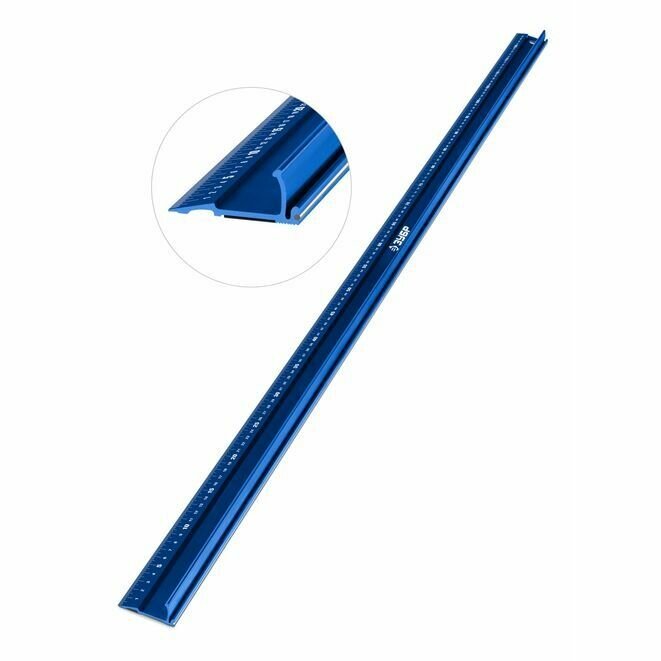 Усиленная алюминиевая линейка со стальной направляющей, Профессионал, ЗУБР 1,25 м