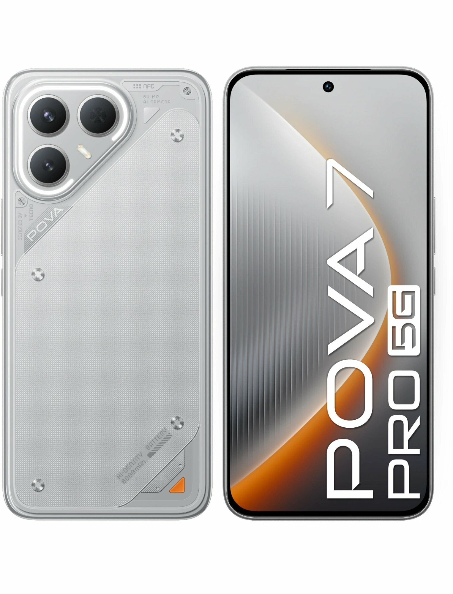 Смартфон Pova 7 Pro 5G 256Gb 12Gb grey 3G 4G 2Sim 6.78" OLED 1224x2720 And15 64Mpix 802.11 a