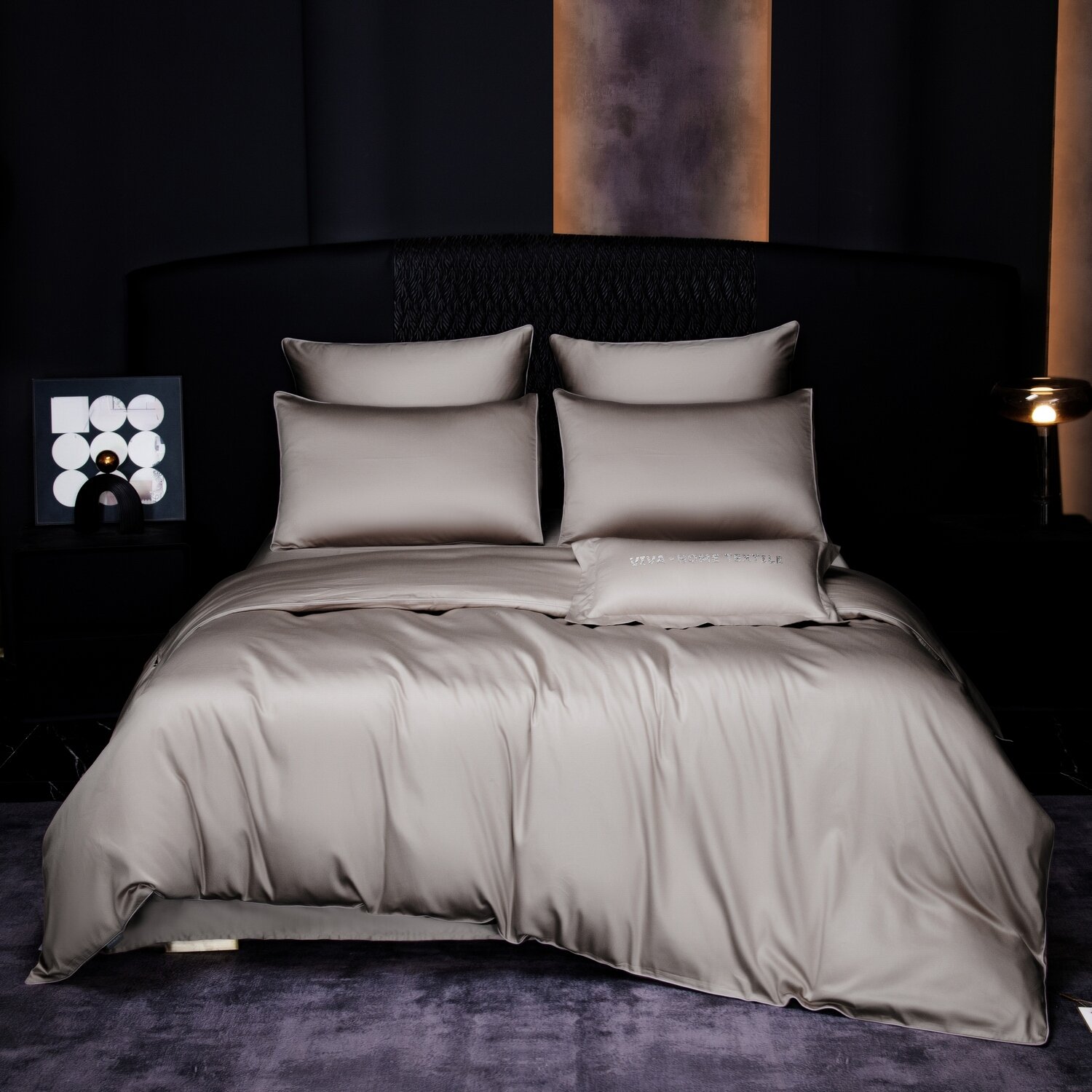 Постельное белье Однотонный Сатин Премиум OCP006, 2 спальный, наволочки 4 шт