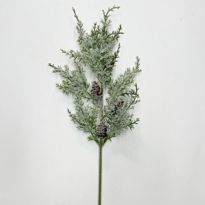 Ветка искусственная для декора: туя с шишками - 1 шт.