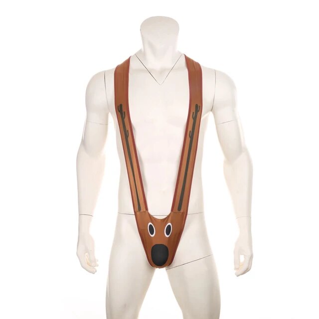 Сексуальные мужские стринги, милый боди с оленями, обтягивающие стринги, мужские бикини, рождественское нижнее белье на подвязках, платье на подвязках