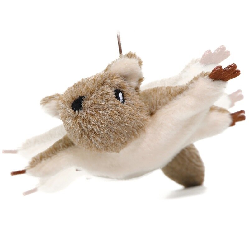 Взрывные крылышки милые электрические плюшевые игрушки для домашних животных имитация птиц Летающая белка_Цветная