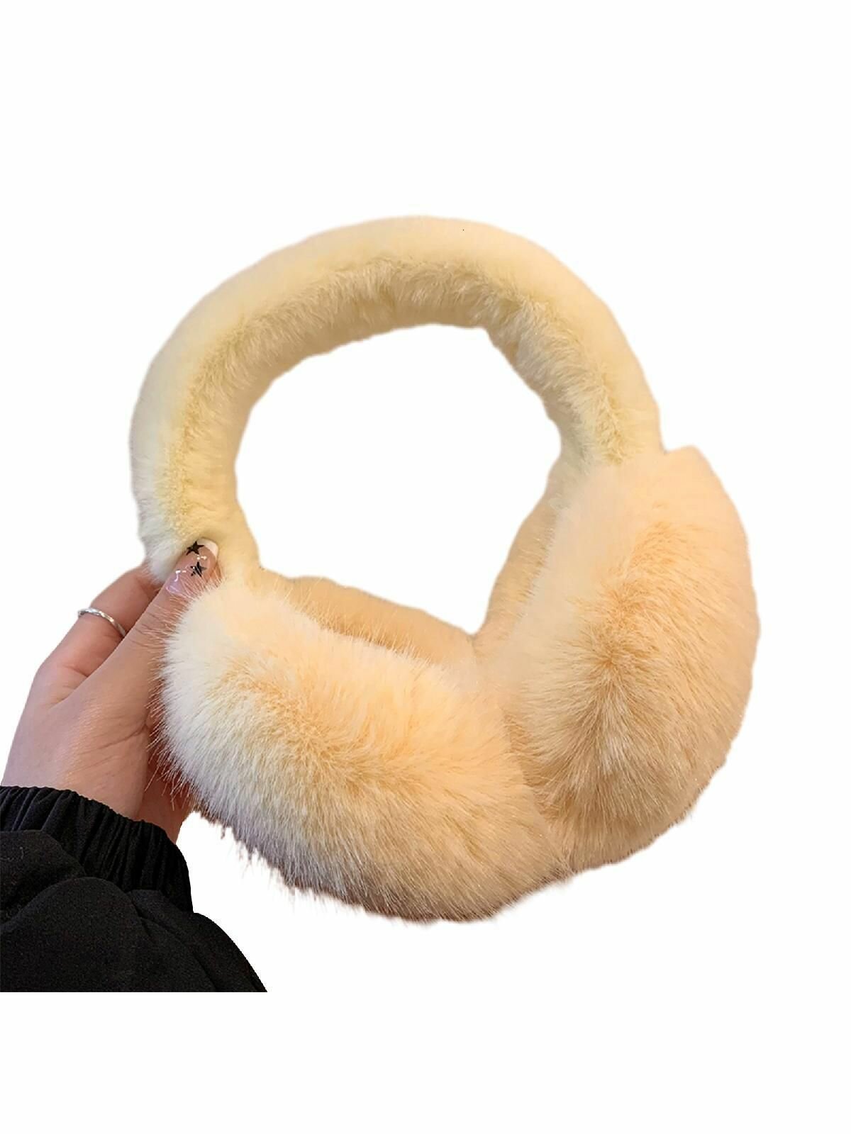 Наушники меховые, Осенне_зимние теплые наушники из искусственного меха лисы_желтый