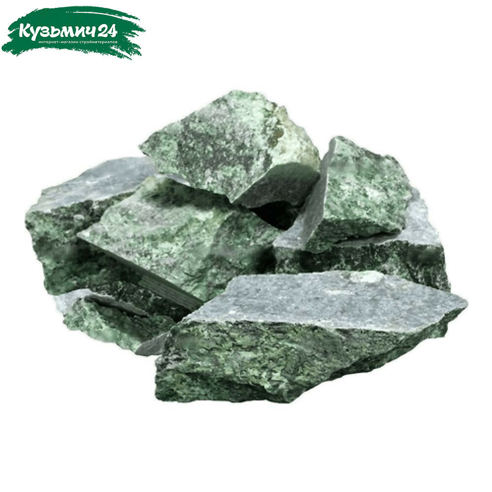 Камень Нефрит колотый, средний, 10 кг, 1 шт.