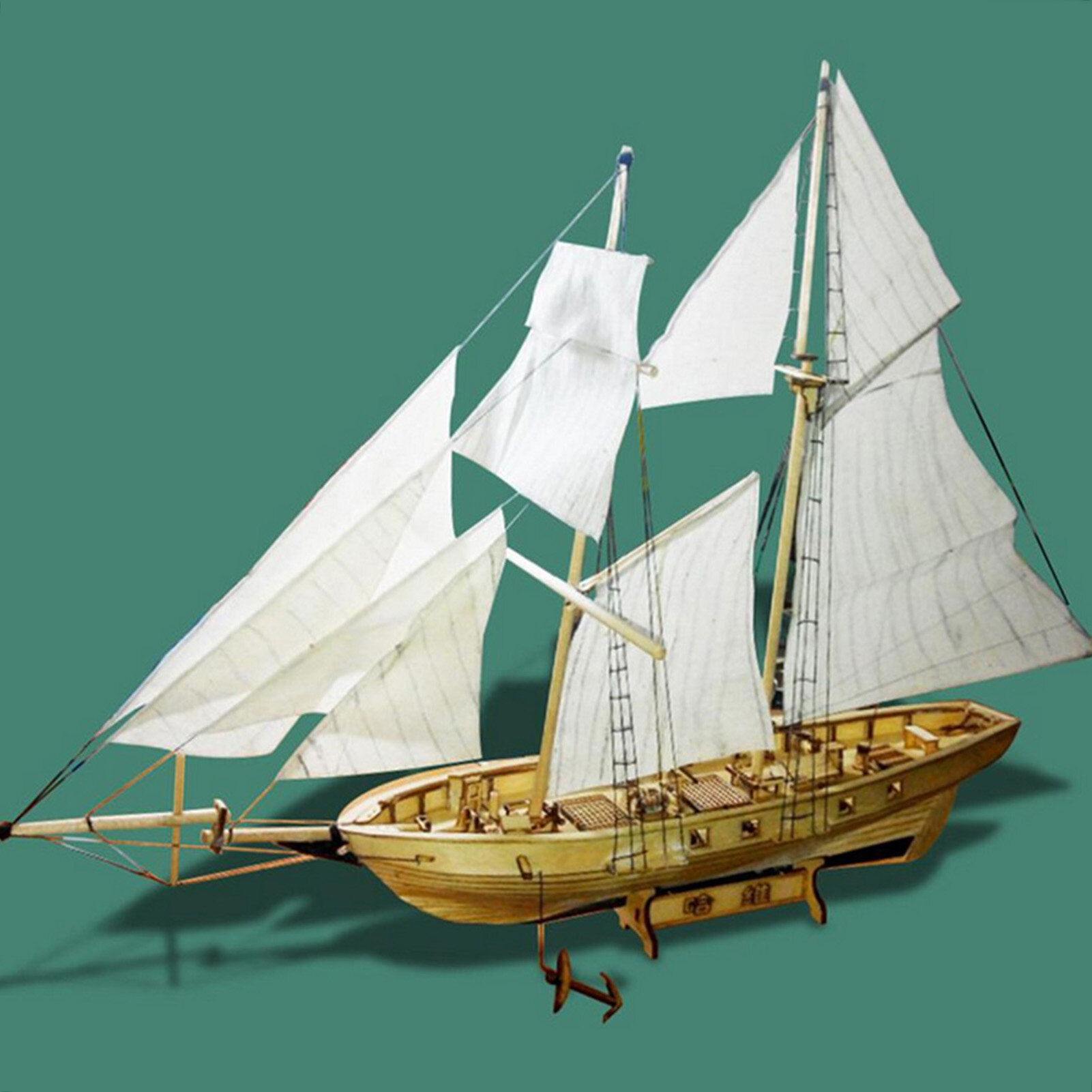 Деревянная модель парусной лодки для сборки, украшение, подарок