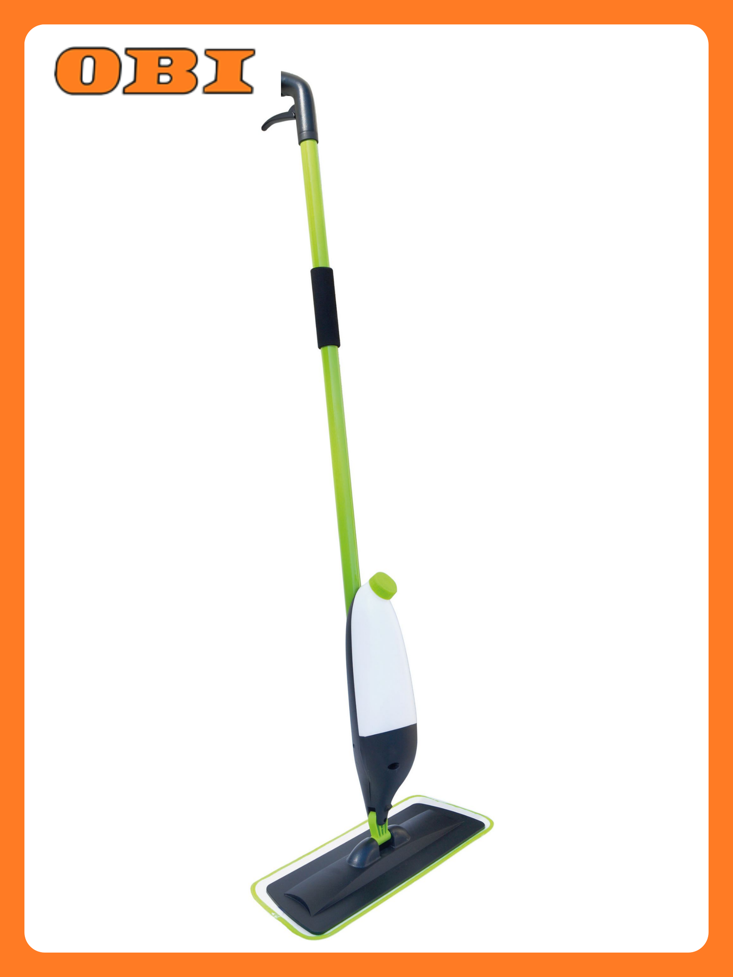 Швабра AZUR Флаундер, с распылителем, зеленая, деревянная, 42 см