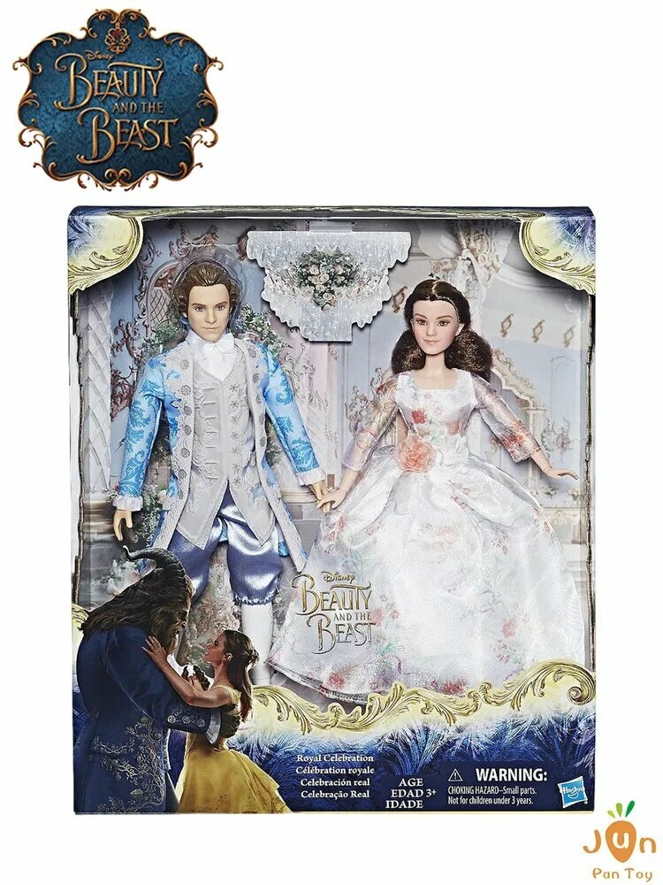 Красавица и чудовище Дисней Disney Beauty and the Beast Royal Celebration Doll / Детские модные куклы в стиле аниме, 2 упаковки, с аксессуарами, подходят для детей старше 3 лет