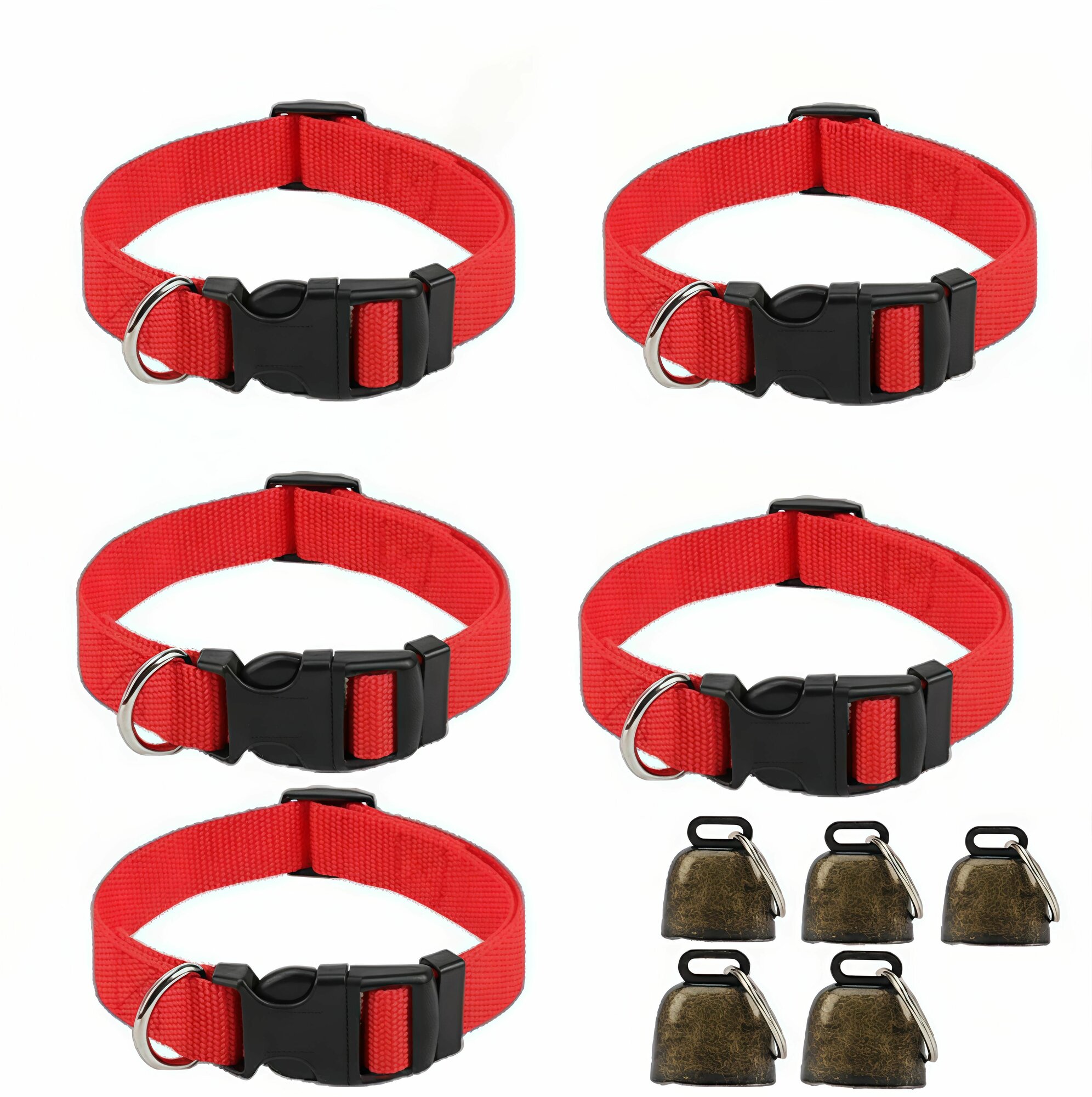 5 упаковок ошейников для коз с колокольчиками для мелких сельскохозяйственных животных, коз, овец, коров