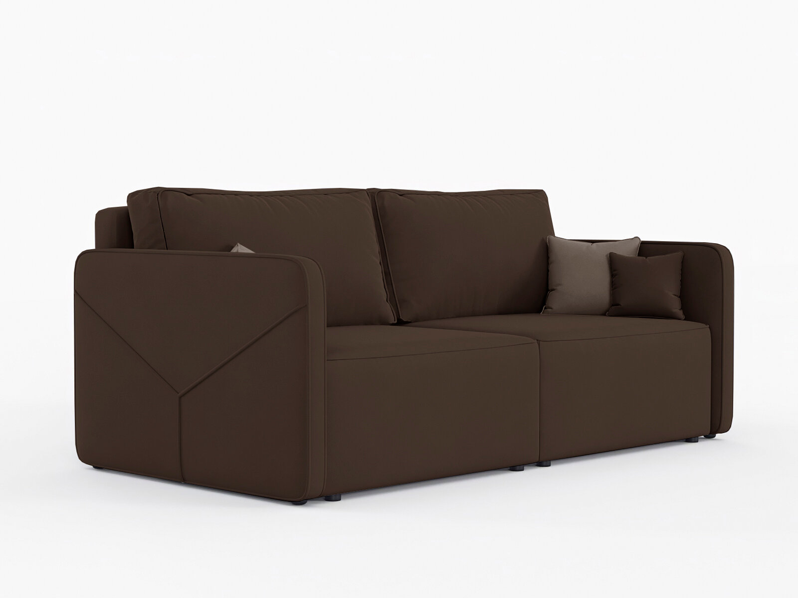 Диван - кровать Тоскана, еврокнижка-трансформер, 216*82*117, велюр Зара Браун 20 /копм. Зара Лайт Браун 05