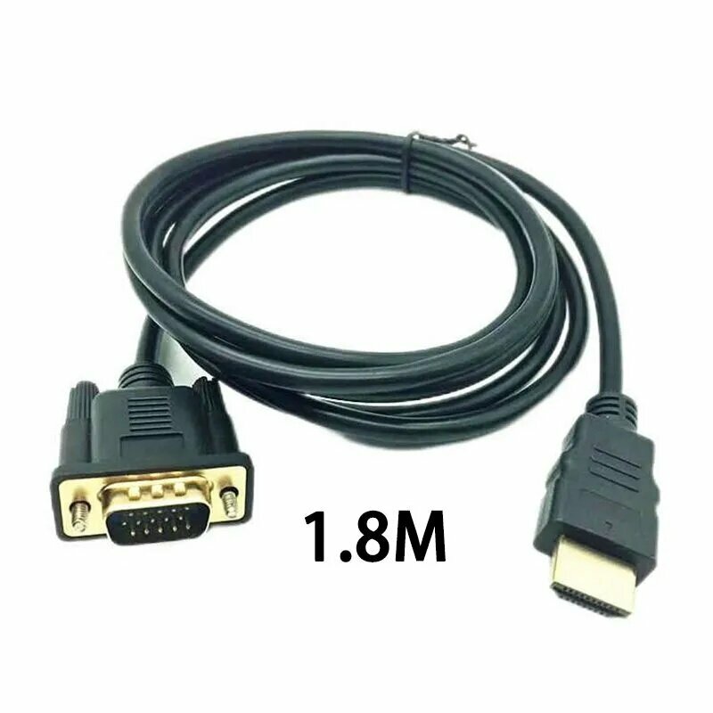 Кабель для компьютерной периферии HDMI/VGA (D-Sub), 1.8 м, черный