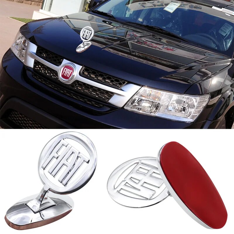 FIAT эмблема на капот, серебристая глянцевая