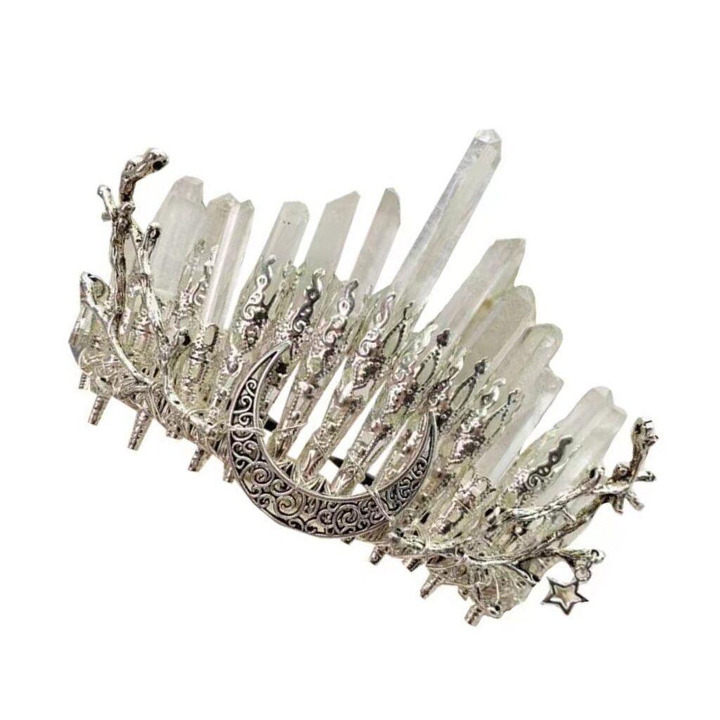 Хрустальный Головной Убор Белый Ангел Аура Тиара Сказочная Повязка на Голову для Музыкального Фестиваля