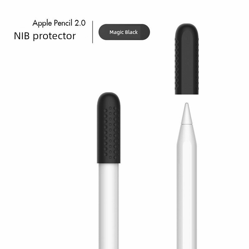 Силиконовый чехол для кончика пера Apple Pencil, Huawei M-Pencil, Bisi, Wenstone и iFlytek - Черный, 1 шт.