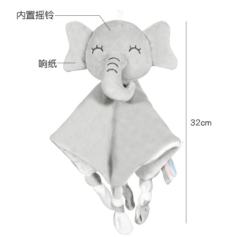 Мягкое успокаивающее полотенце BBSKY с мультяшным рисунком, носовой платок с животными, детское полотенце, игрушка